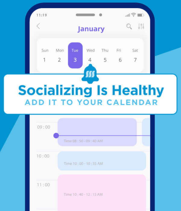 NEW digital calendar, Socializing Is Healthy